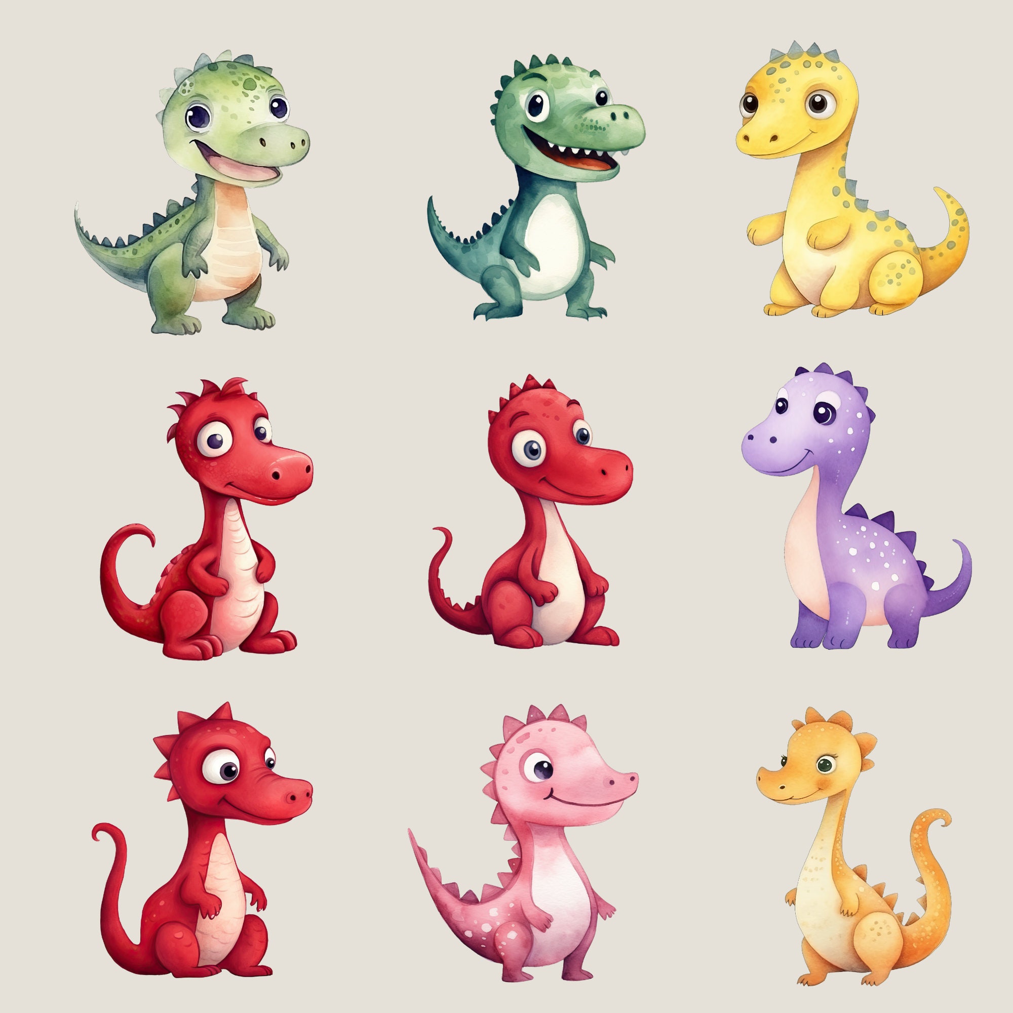 Dinosaur Clipart Pack, Baby Boy Dinosaur, Cute Dino, Nursury Graphics ...