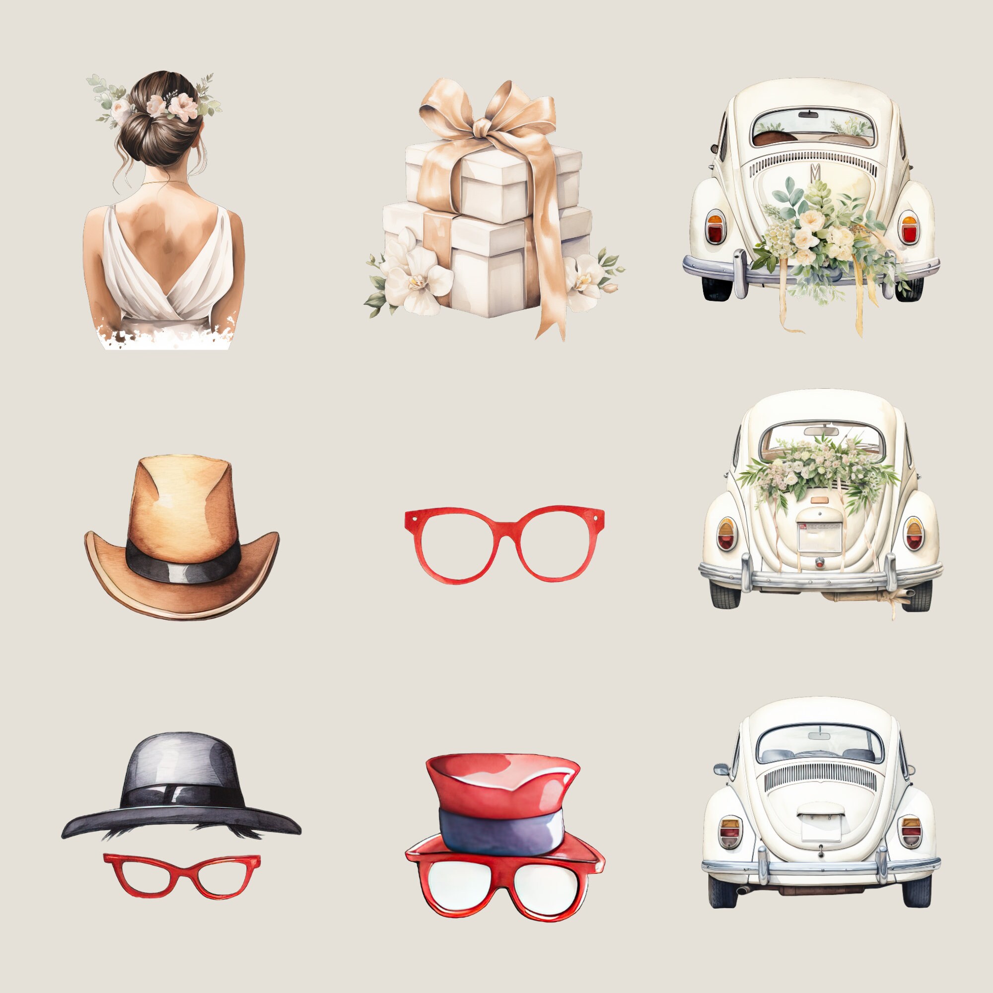 Wedding Clipart Pack, Bridal Watercolor, Bridal Shower, Wedding ...