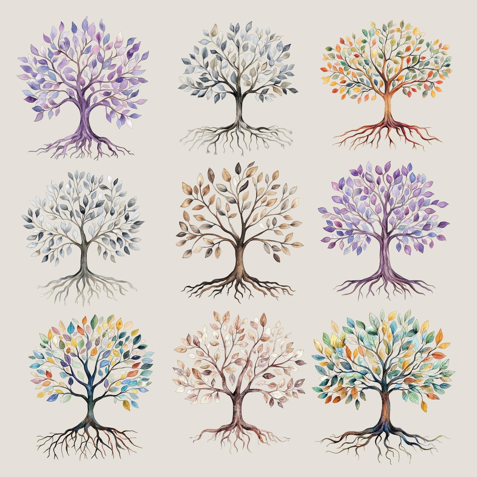 Family Tree With Roots Clipart, Tree With Roots, Tree of Life Clipart ...