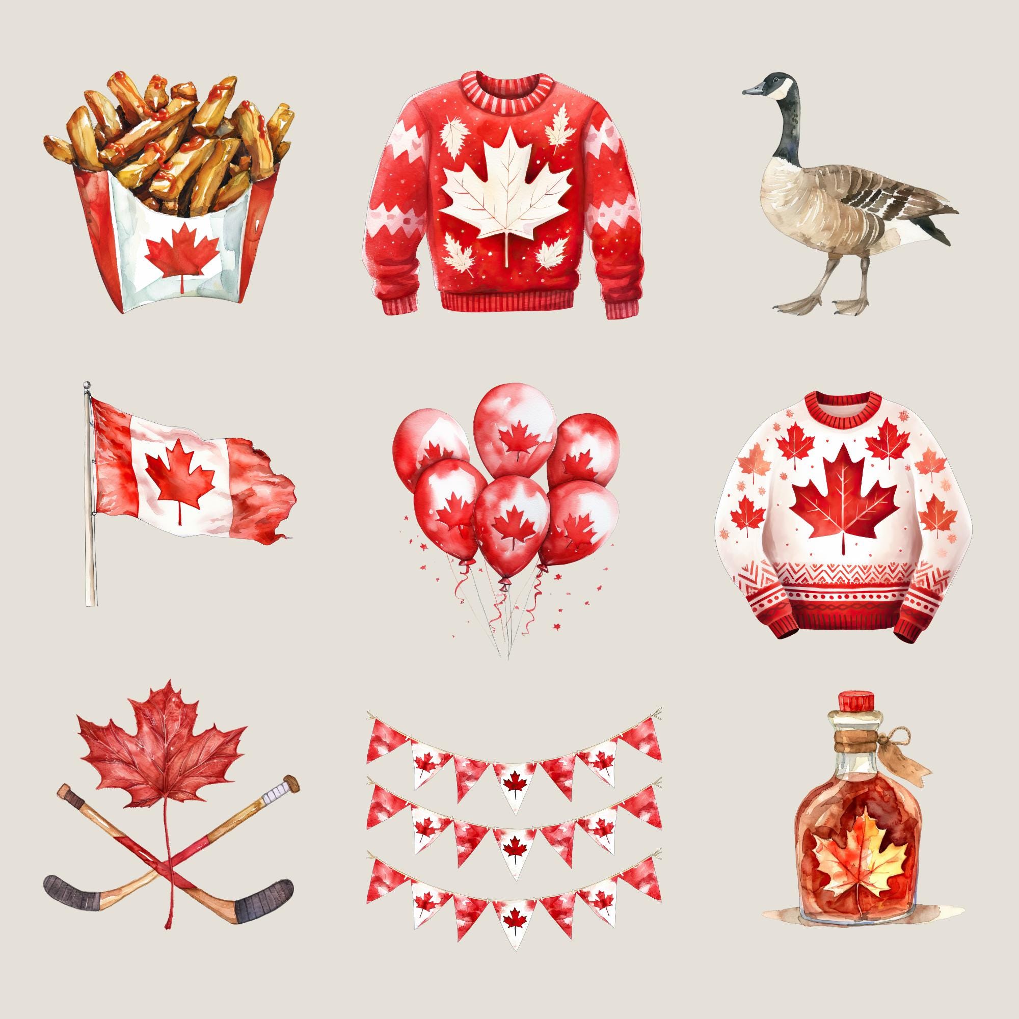 Canada Day Clipart, July First, Canadian Flag, Beaver, Poutine, July ...