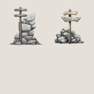 Sign Post Clipart Pack, Wooden Sign Post Watercolor, Wooden Signs ...