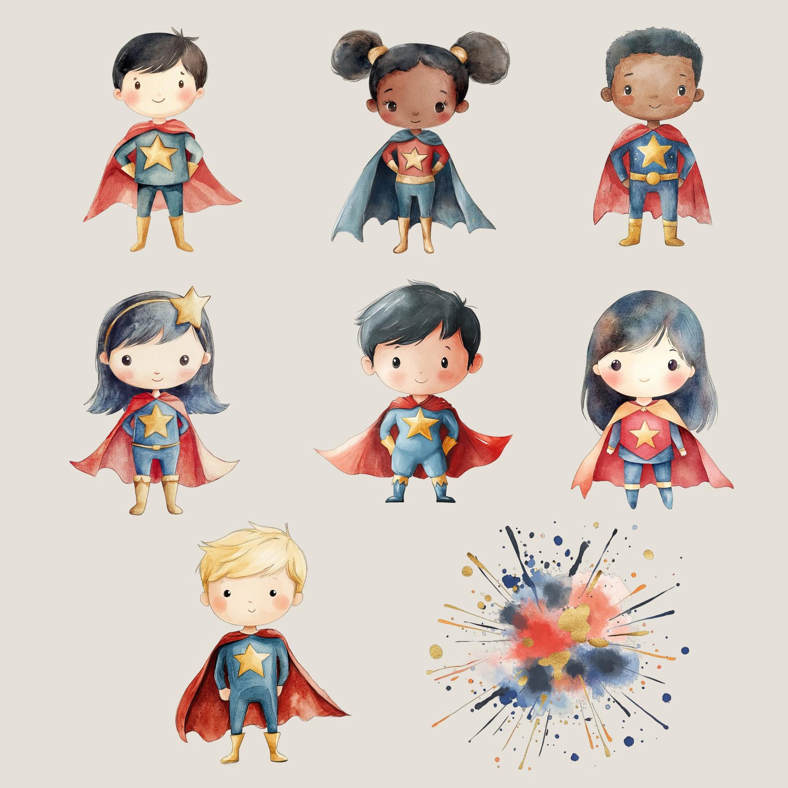 Superhero Kid Clipart, Boys & Girls Superhero, Cute Superhero ...