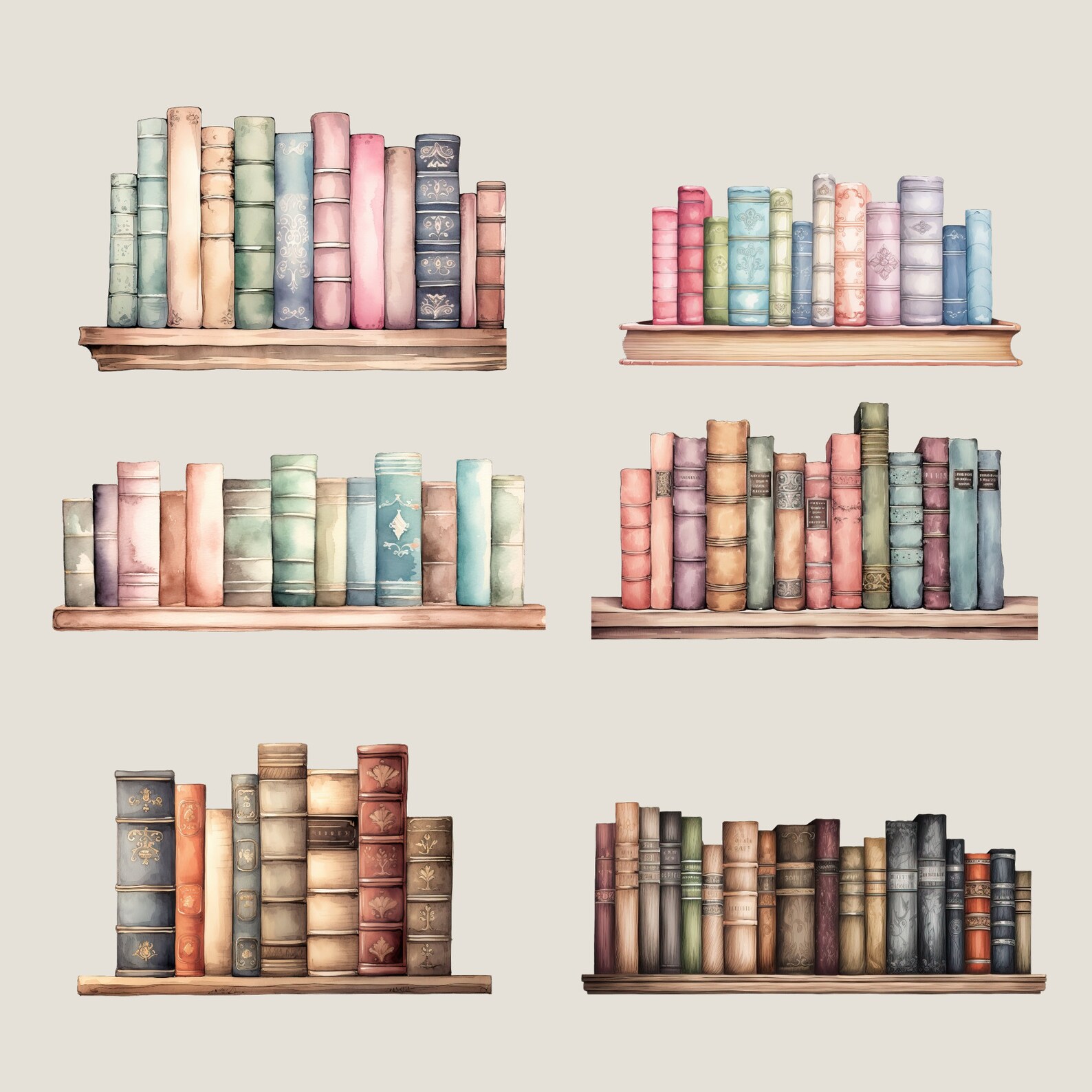 Book Border Clipart Pack, Vintage Border, Paper Book, Junk Journal ...