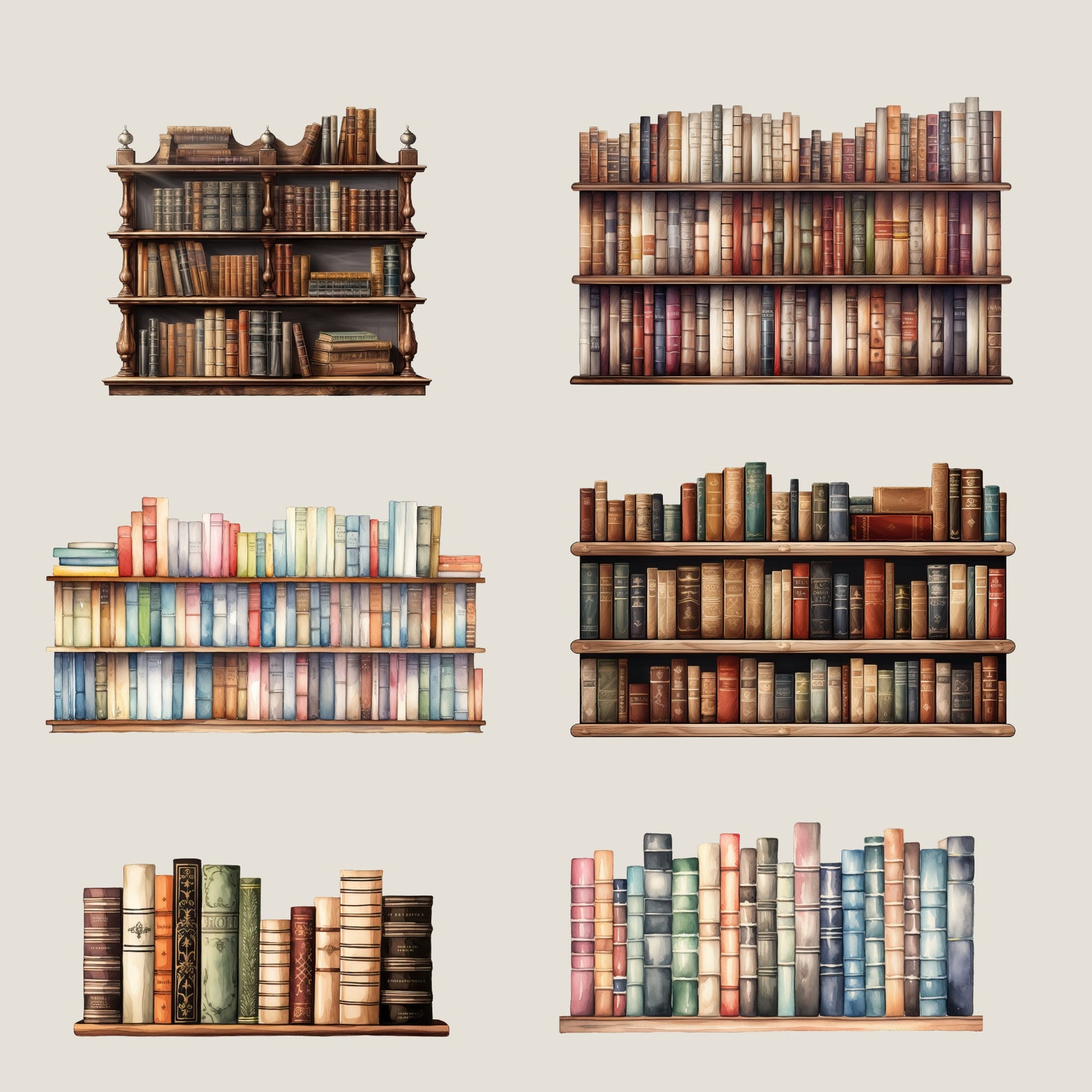 Book Border Clipart Pack, Vintage Border, Paper Book, Junk Journal ...