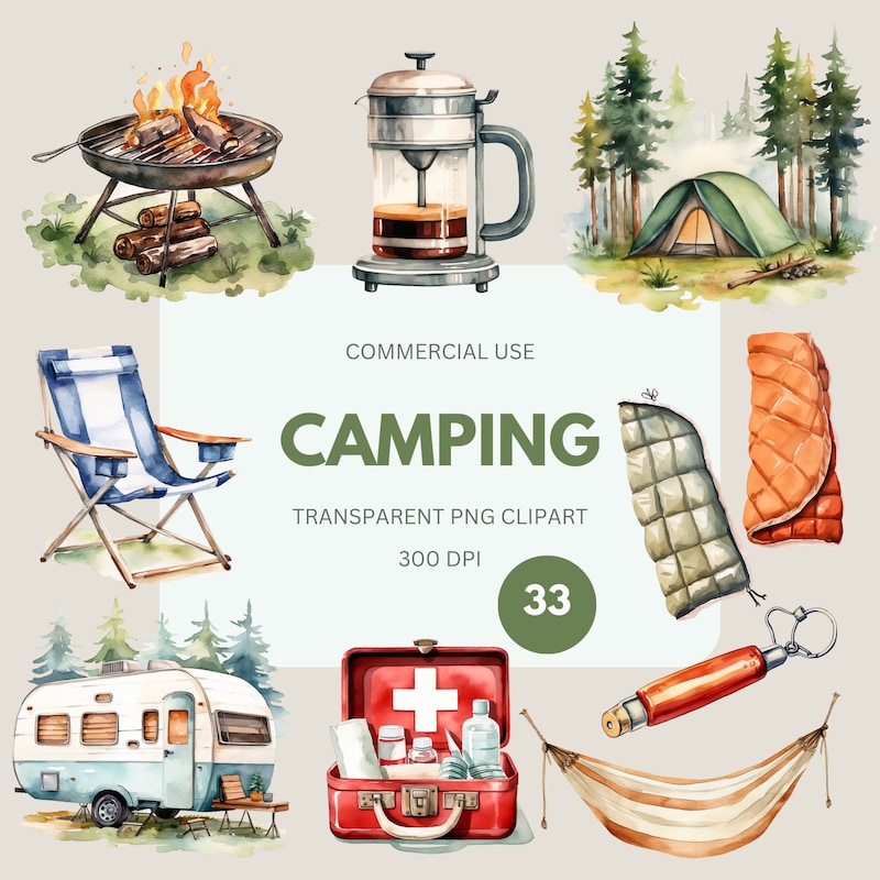 Camping Clip Art - Etsy