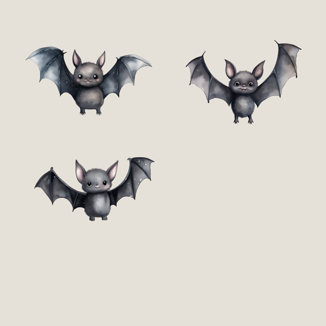 Bat Clipart, Watercolor Bats, Halloween, Fall Decor, Cute Bat, Spooky ...