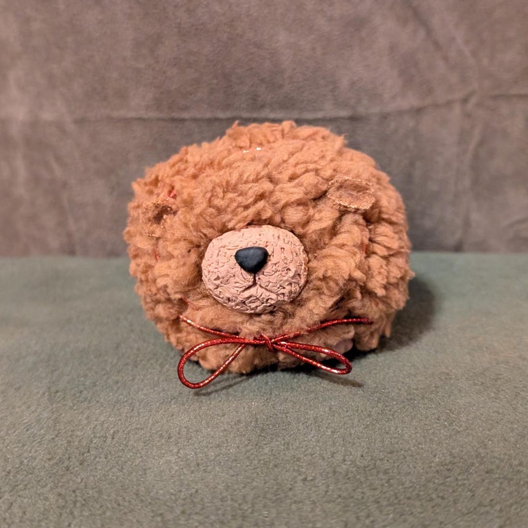 Round Teddy Bear, Stuffed Bear Sculpture Toy, Decoration - Etsy