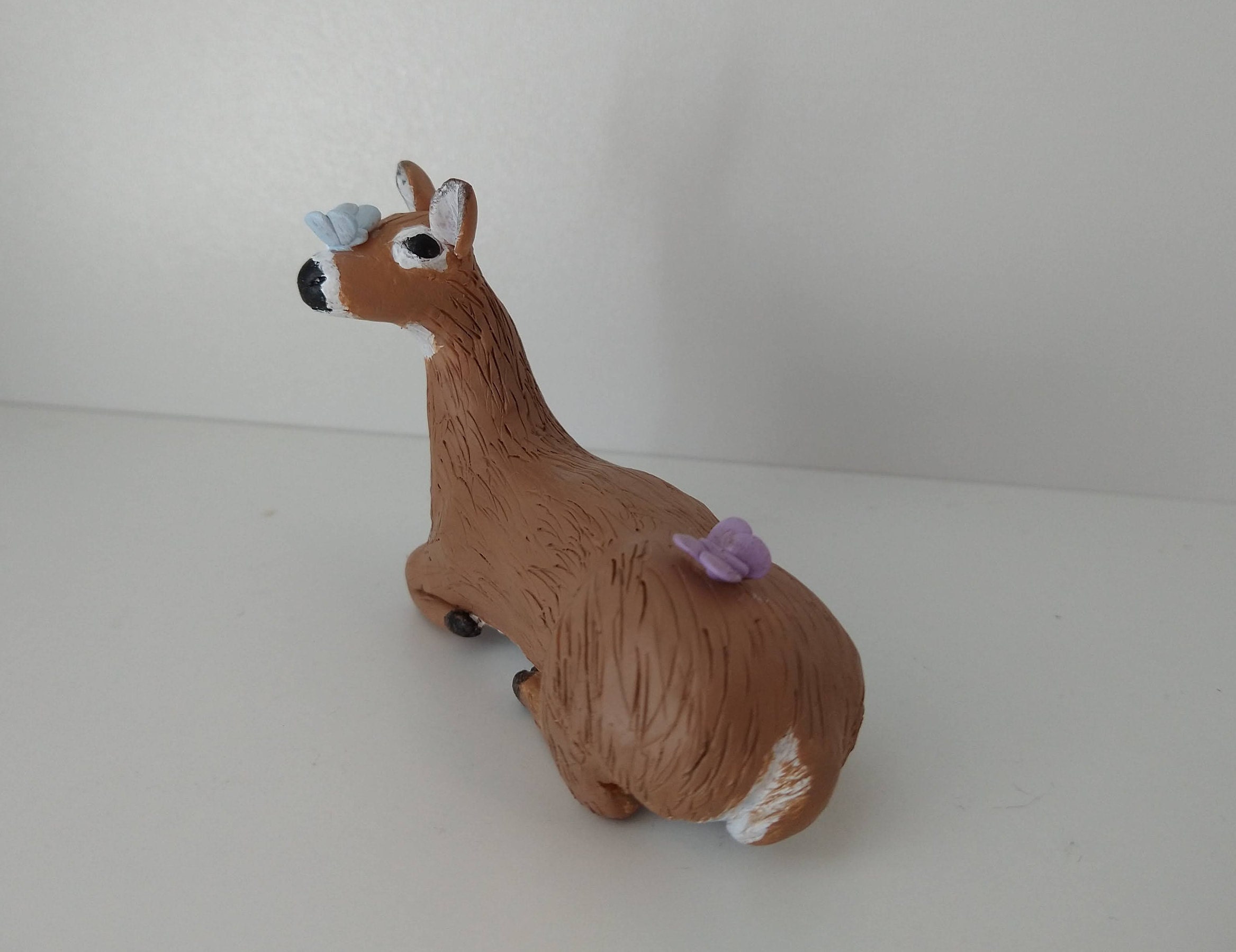 White Tailed Deer, Doe, Sculpture, Polymer Clay Decoration - Etsy