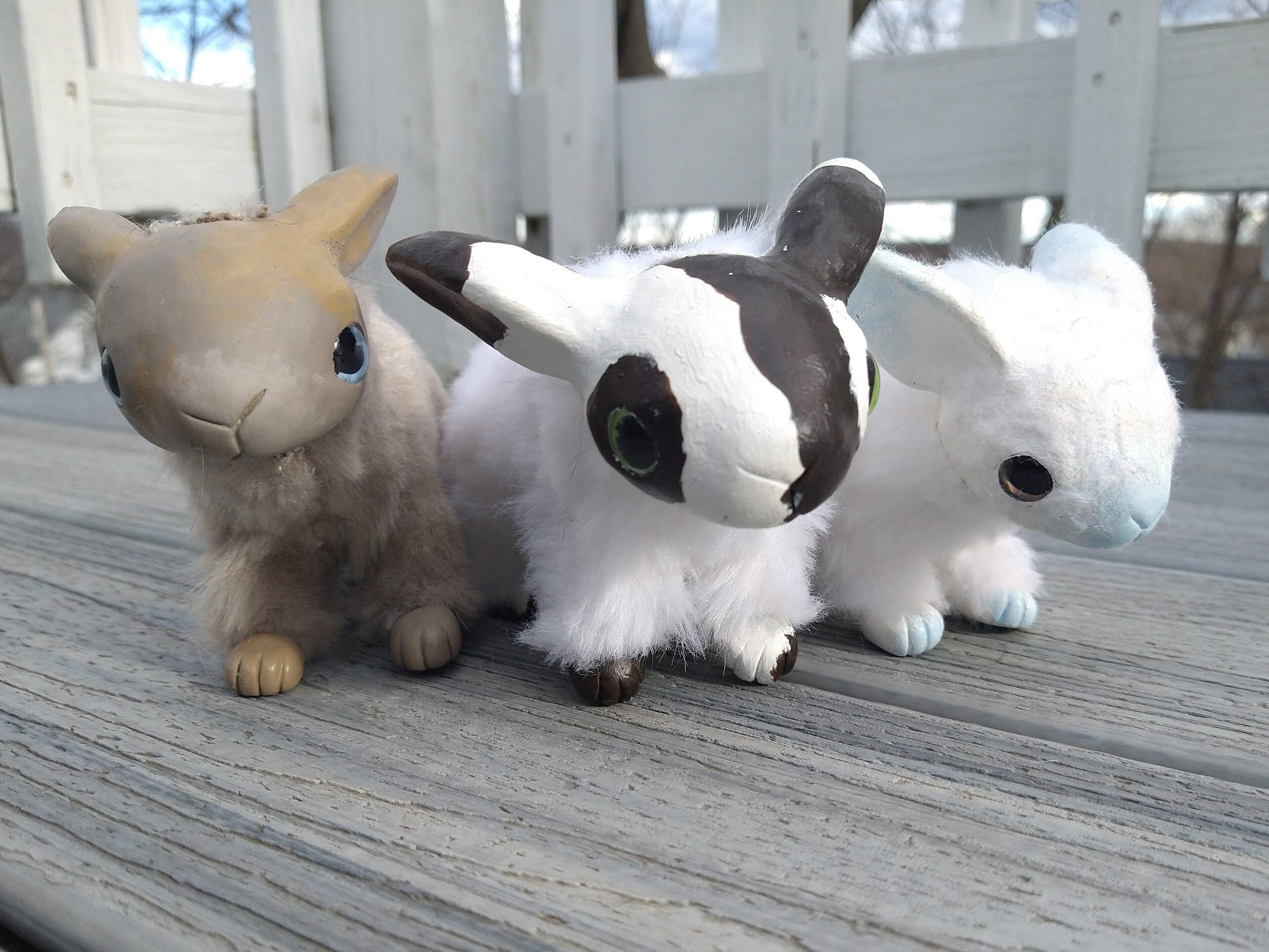 Clay Bunny Sculptures