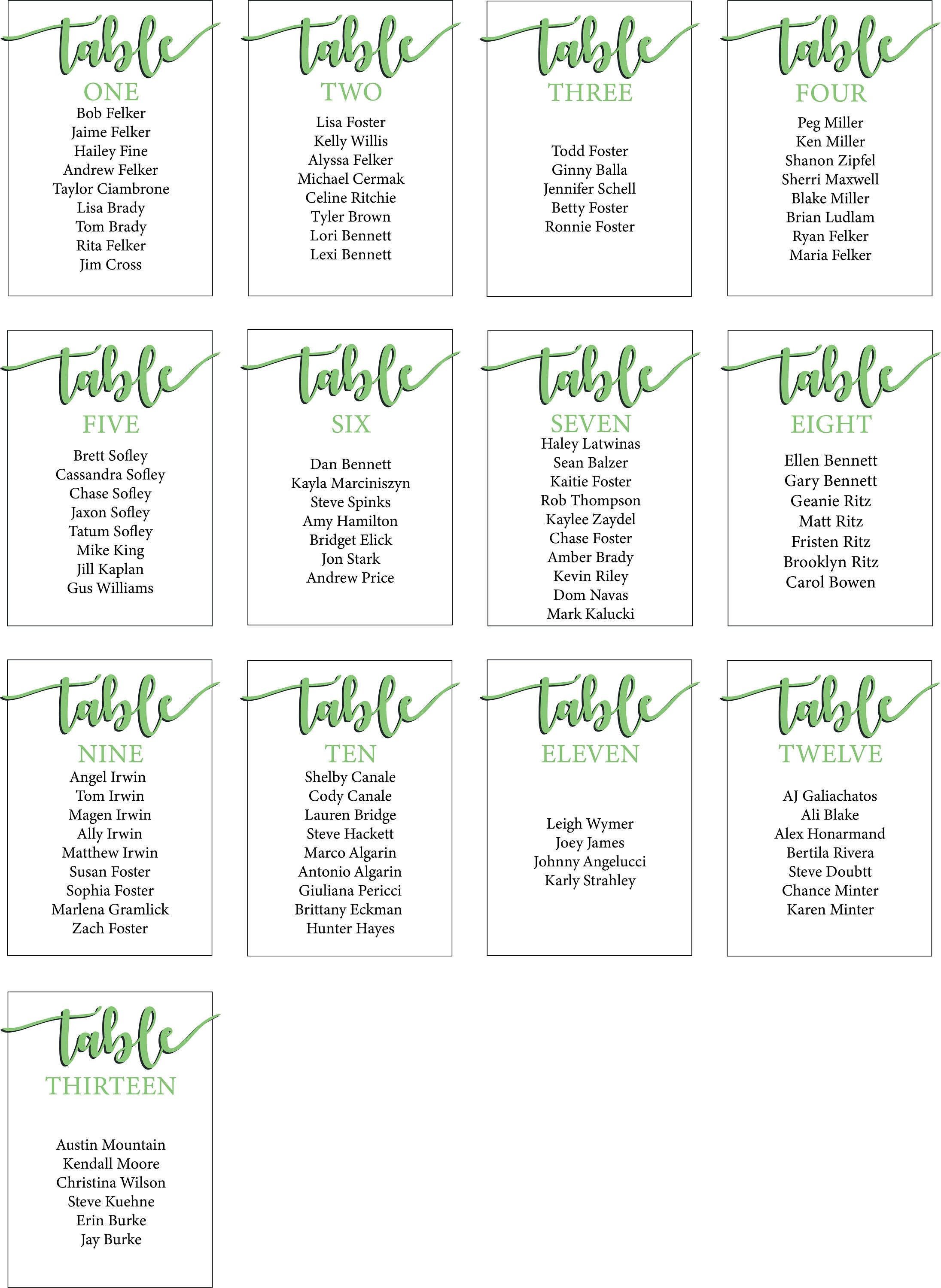 Custom Table Labels for Wedding or Events - Etsy