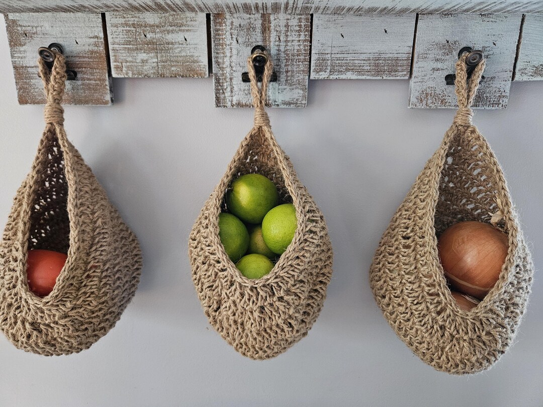 Hanging Basket With Natural Jute Twine String. Organizer Basket. - Etsy