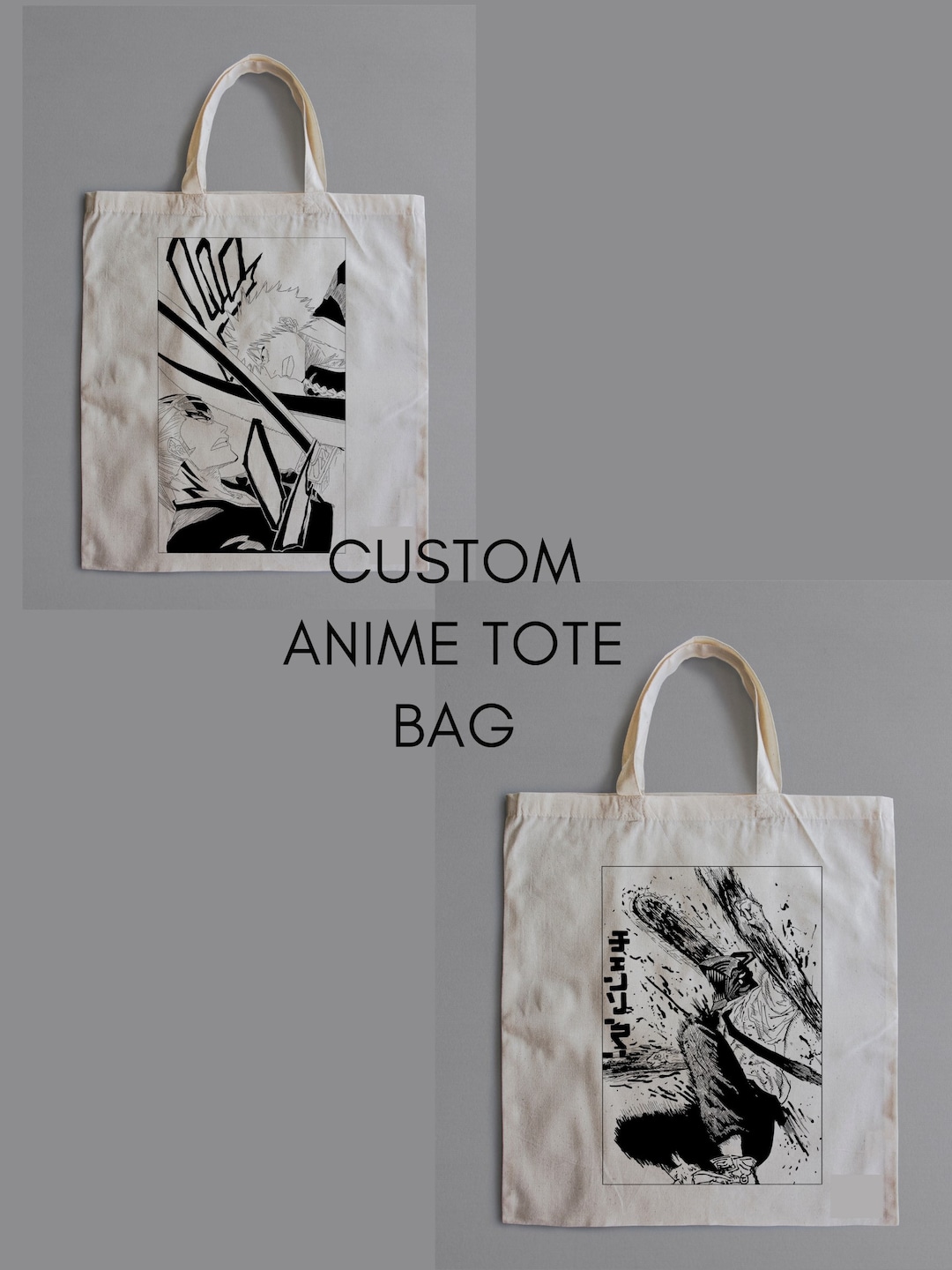 Custom Anime Tote Bags, Any Anime, Manga Panels - Etsy