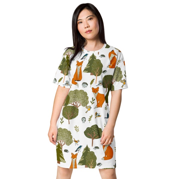 Fox Print Dress - Etsy