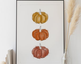 Line Pumpkin Art - Etsy