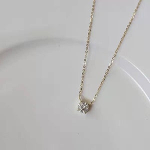 14K Gold CZ Diamond Crystal Necklace for Women 925 Sterling - Etsy