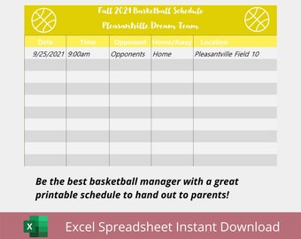 Editable Basketball Schedule Template DIY Canva Basketball Schedule ...