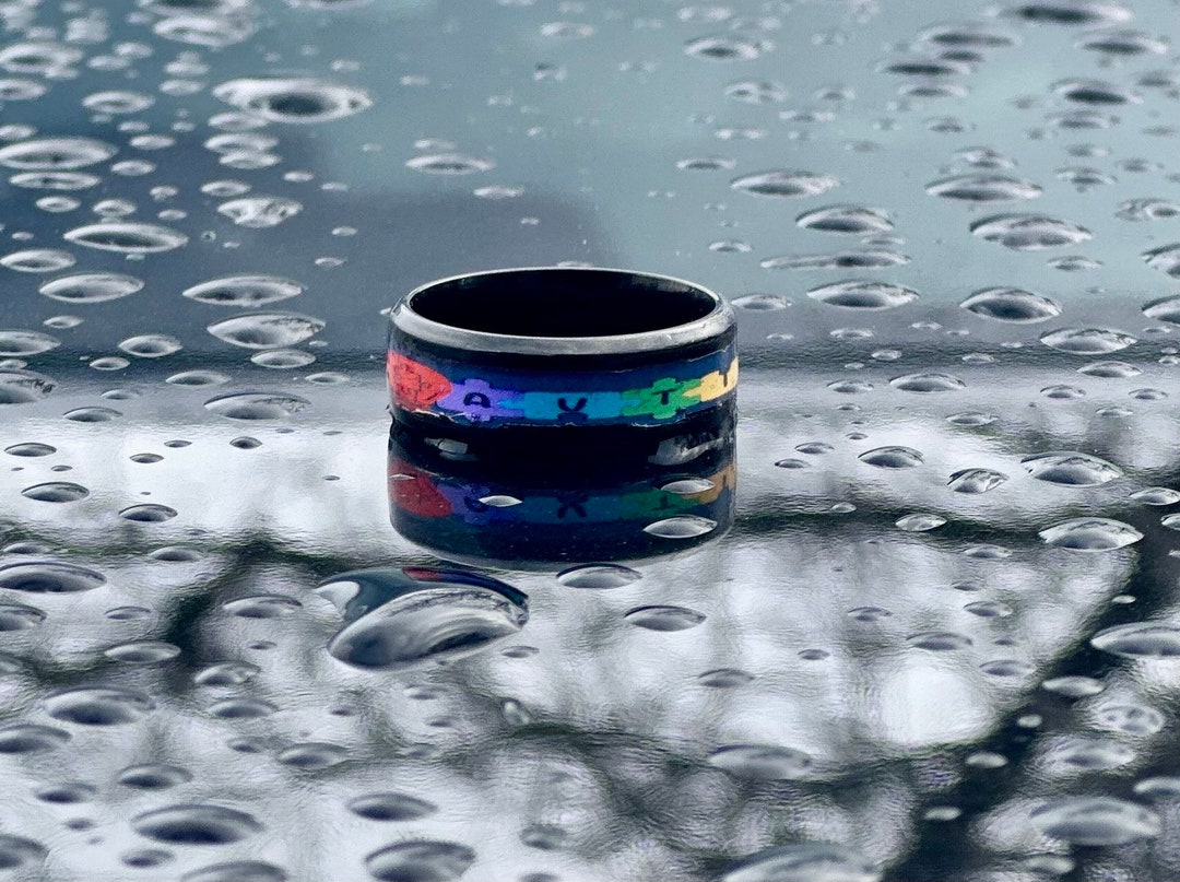 Autism Awareness Stainless Steel Ring With Middle “AUTISM” - Support ...