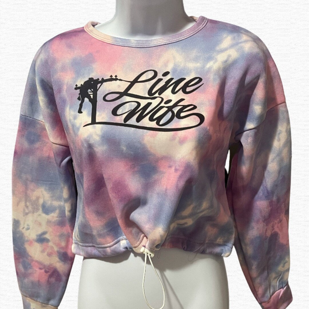 Linewife Tie-dye Pull Over Short Sweatshirt - Etsy