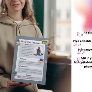 Printable Meet the Teacher Template Editable in Canva A4 Back to School ...