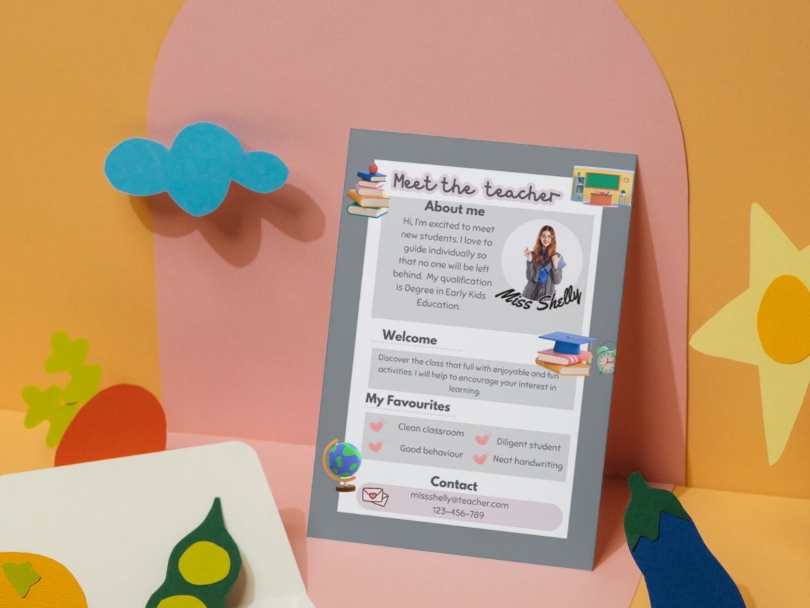 Printable Meet the Teacher Template Editable in Canva A4 Back to School ...