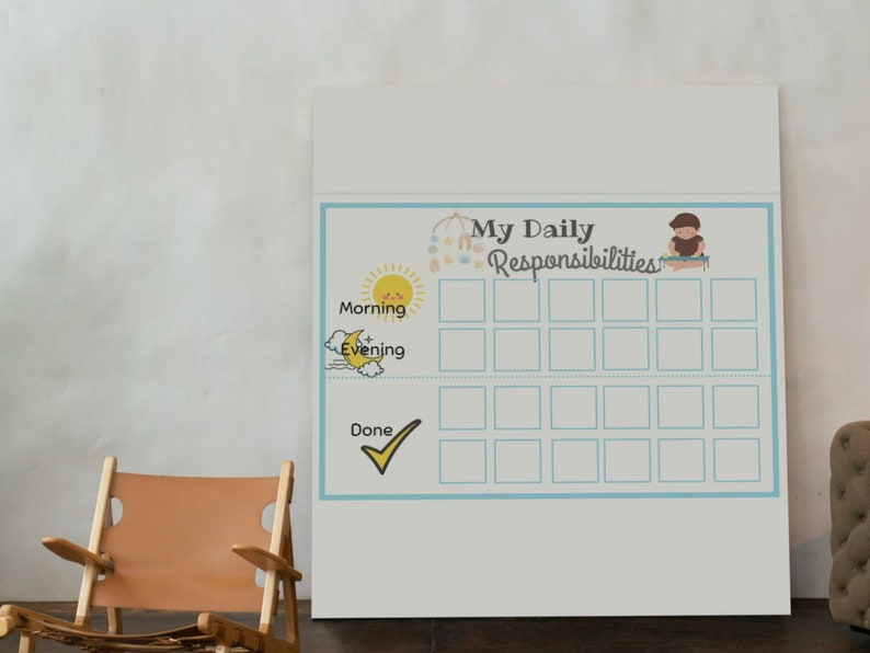 Cute Chore Chart Daily Responsibilities With Icons Printable Daily ...