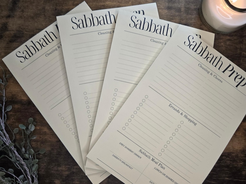 Sabbath Prep Day Notepad Organize Prep Day Sabbath Organization Sabbath ...