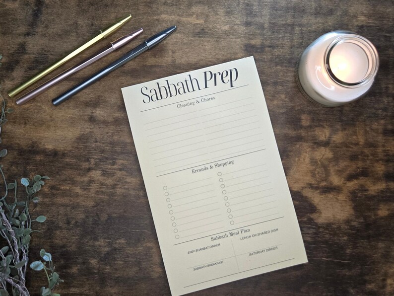 Sabbath Prep Day Notepad Organize Prep Day Sabbath Organization Sabbath ...