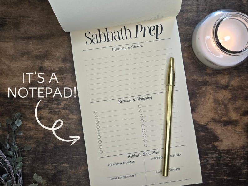 Sabbath Prep Day Notepad Organize Prep Day Sabbath Organization Sabbath ...