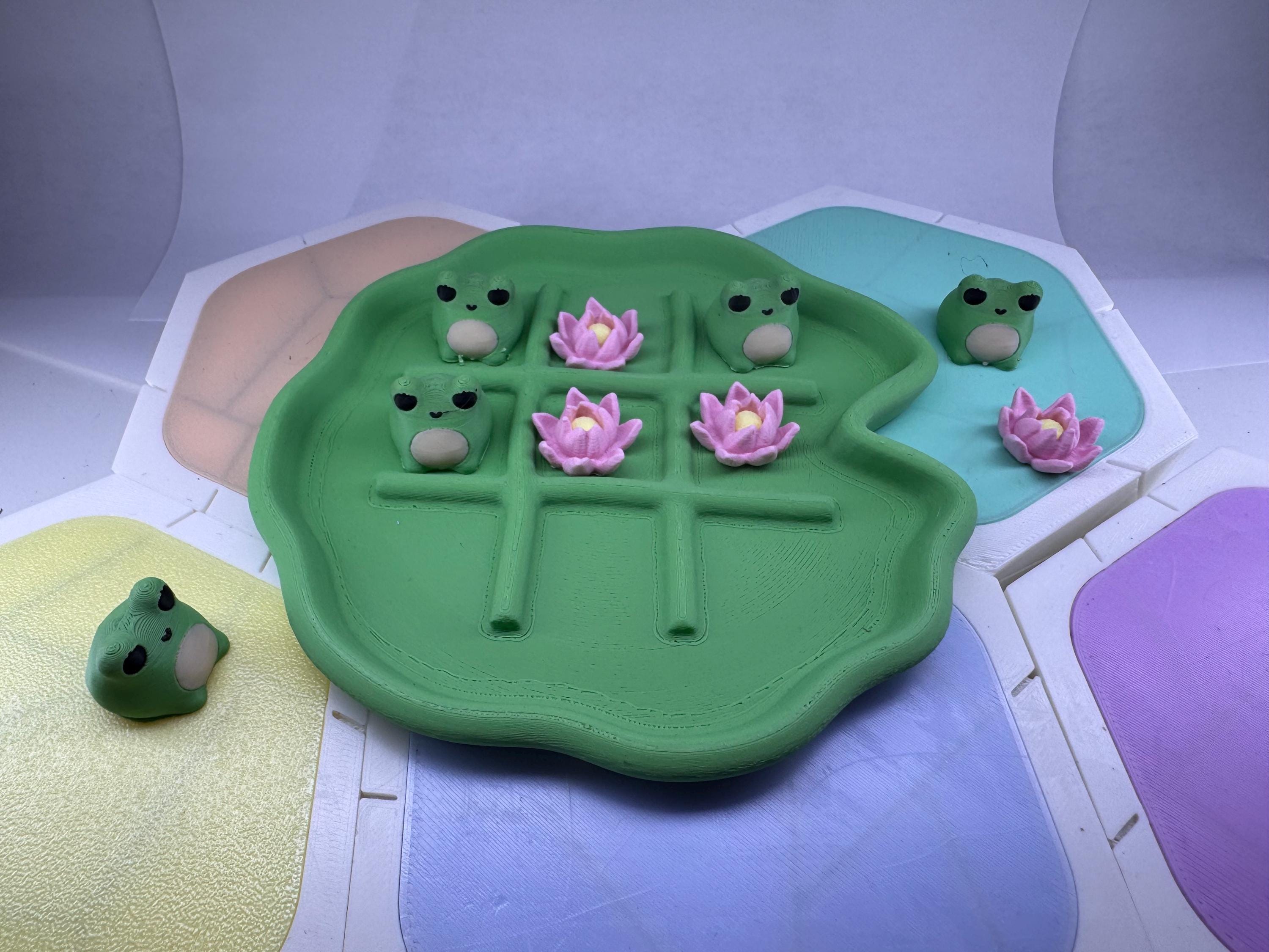Tic Tac Toad - Frog Tic Tac Toe Game | 3D Printed Lily Pad Board Game ...