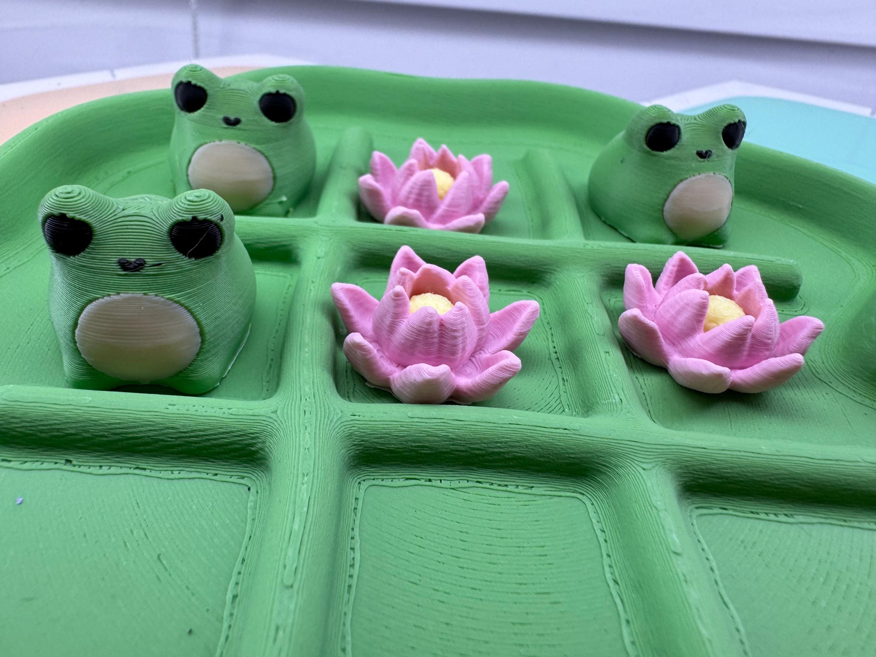 Tic Tac Toad - Frog Tic Tac Toe Game | 3D Printed Lily Pad Board Game ...