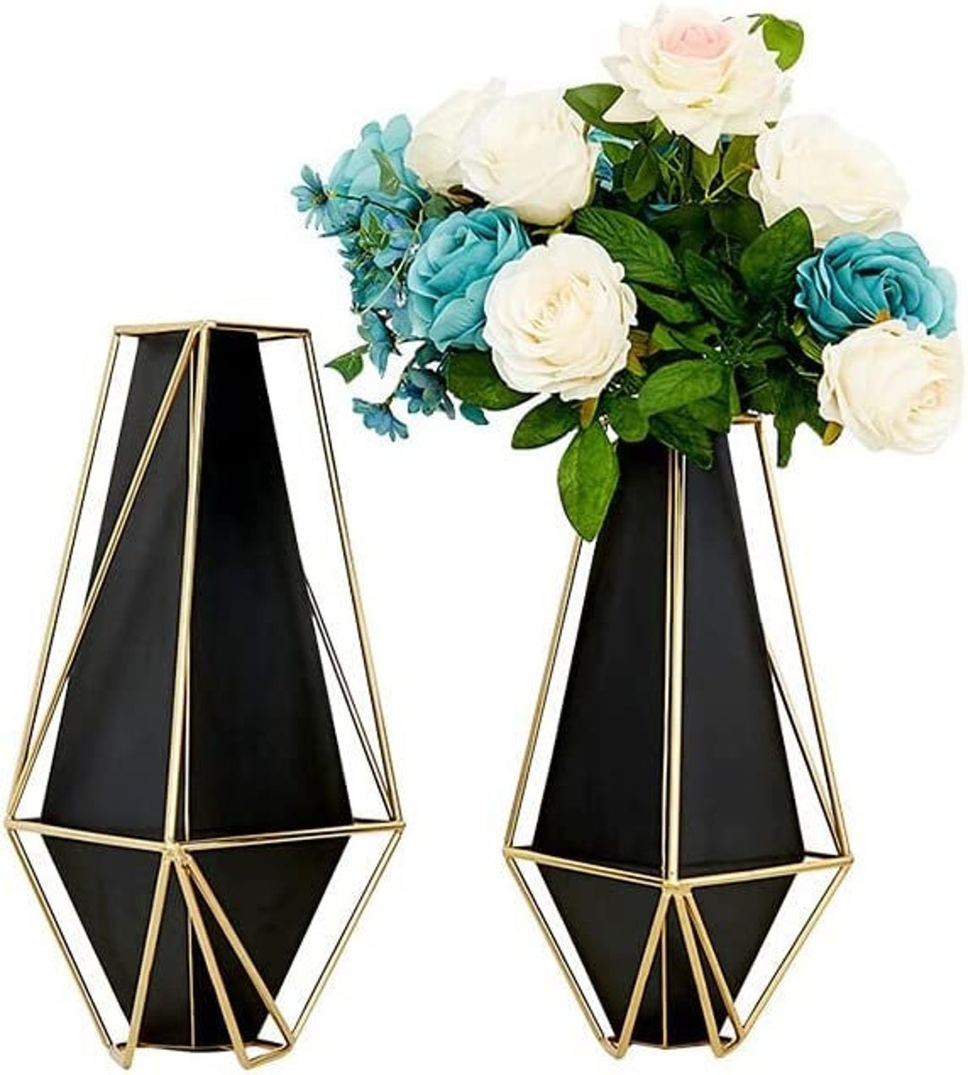 Modern Metal Tabletop Vase for Home Decoration Fake Flower - Etsy