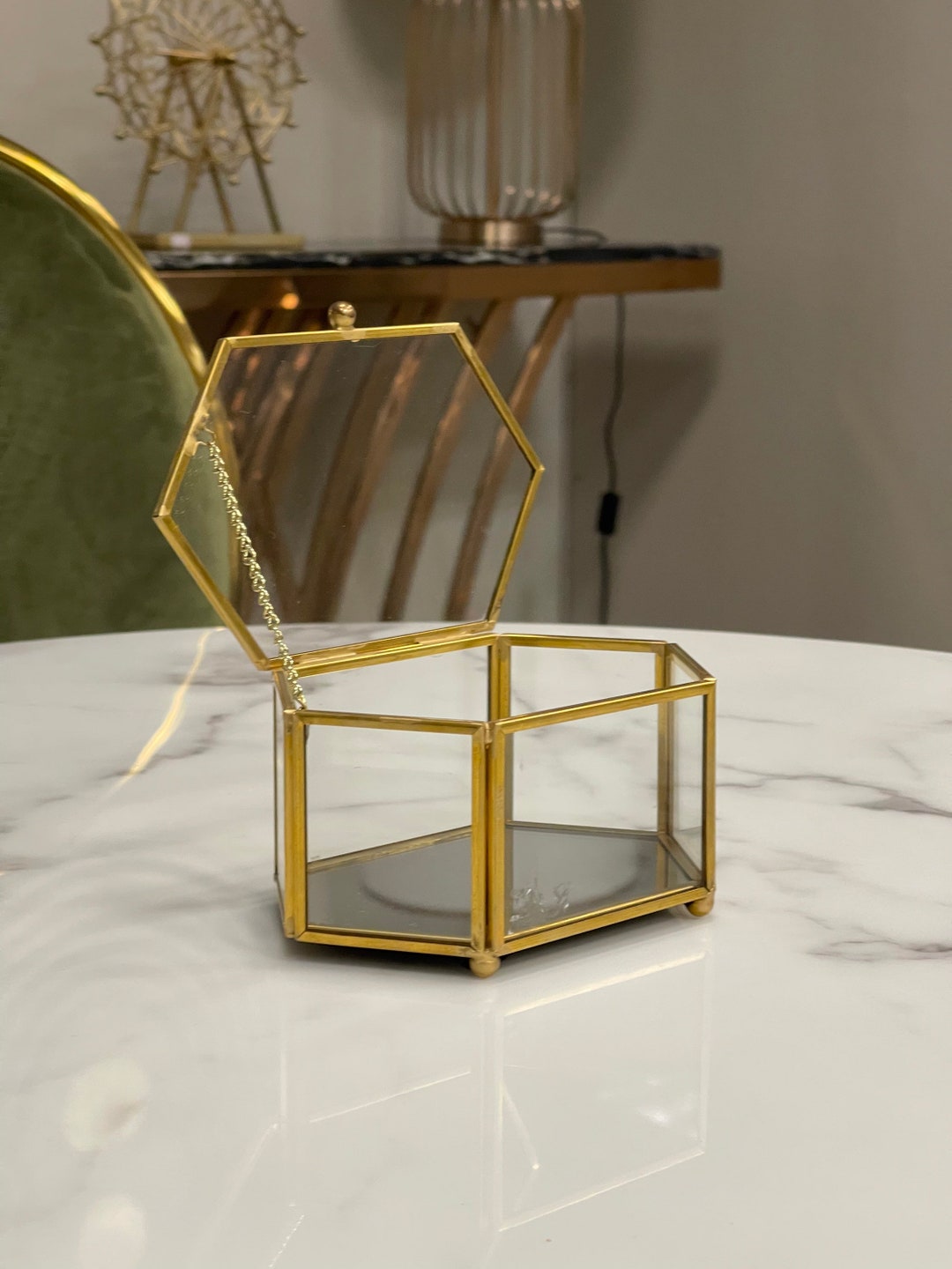 Hexagonal Storage Box Transparent Jewelry Box Retro Style - Etsy