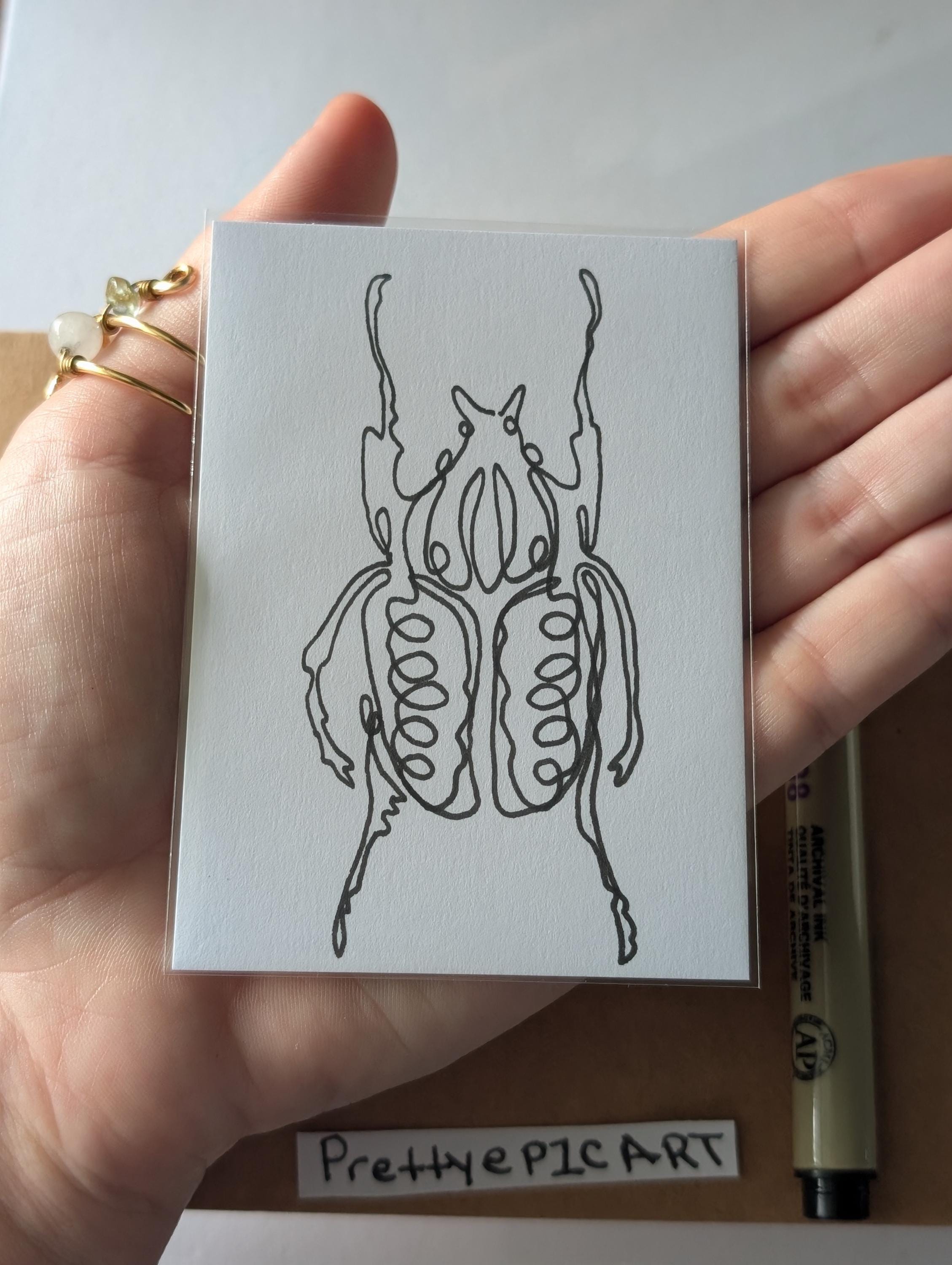 Mini Beetle Art / African Scarab Goliathus Orientalis / Abstract Insect ...