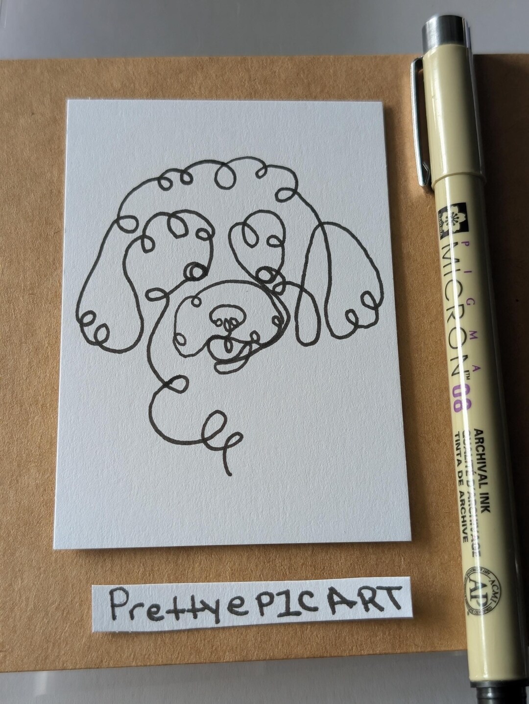 Mini Bichon Frise Art / Dog One Line Drawing / Abstract Drawing / One ...