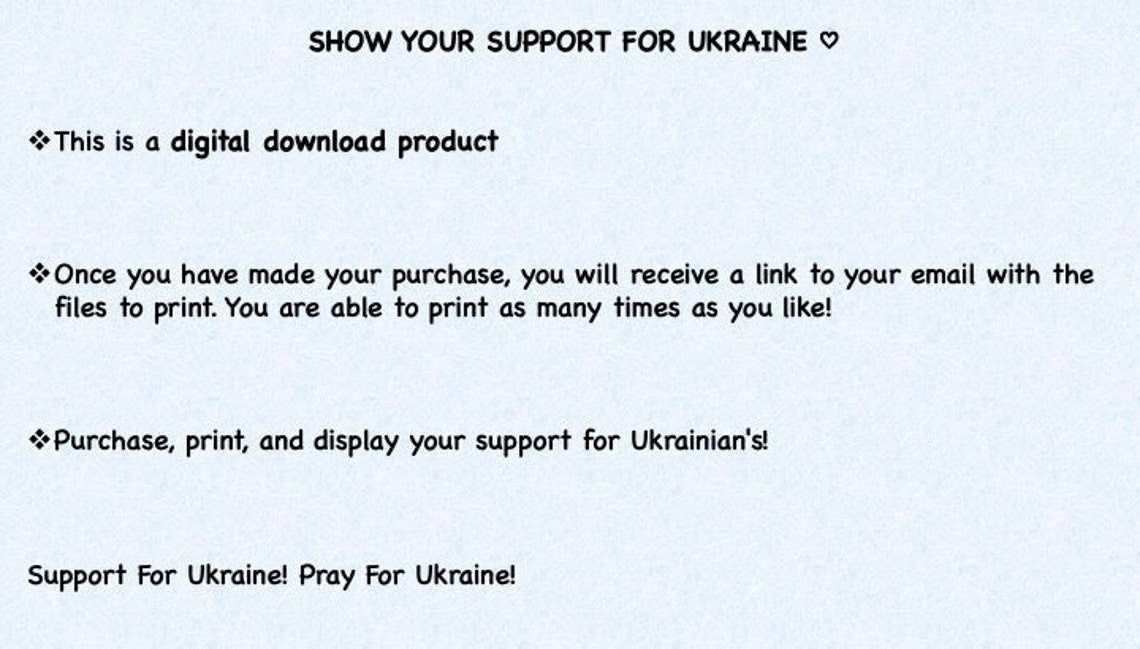 Support for Ukraine PDF and PNG Digital Download Image - Etsy
