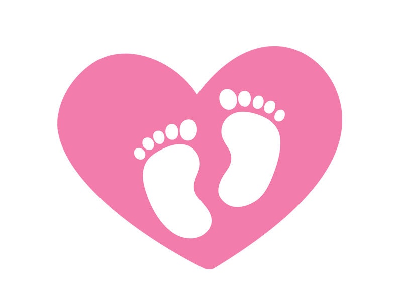Heart With Baby Footprints SVG PNG JPG - Digital Download - Etsy
