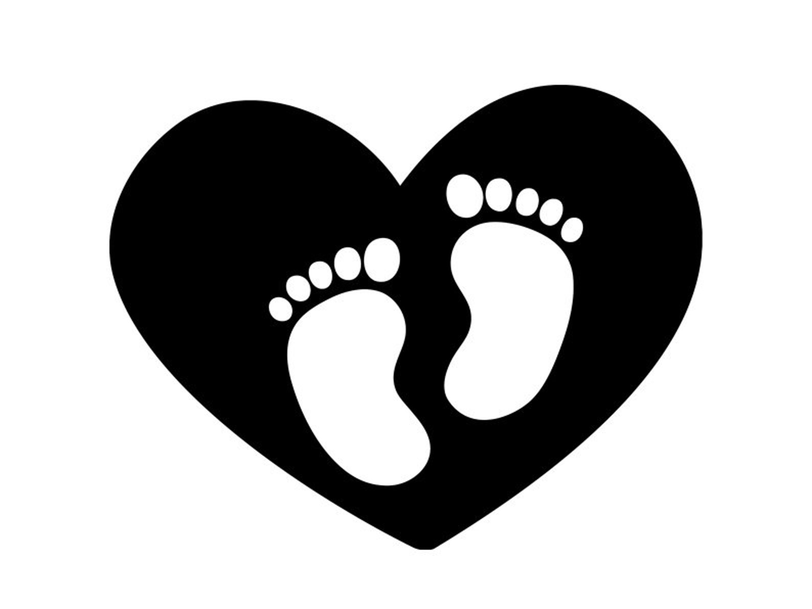 Heart With Baby Footprints SVG PNG JPG - Digital Download - Etsy