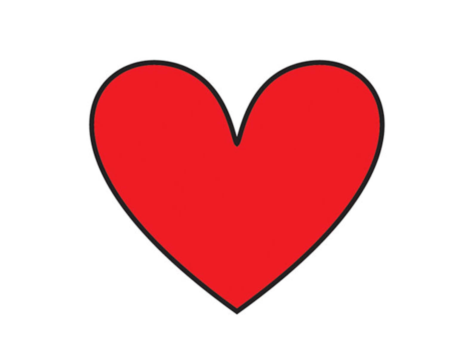 Red Heart With Black Stroke SVG PNG JPG - Digital Download - Etsy