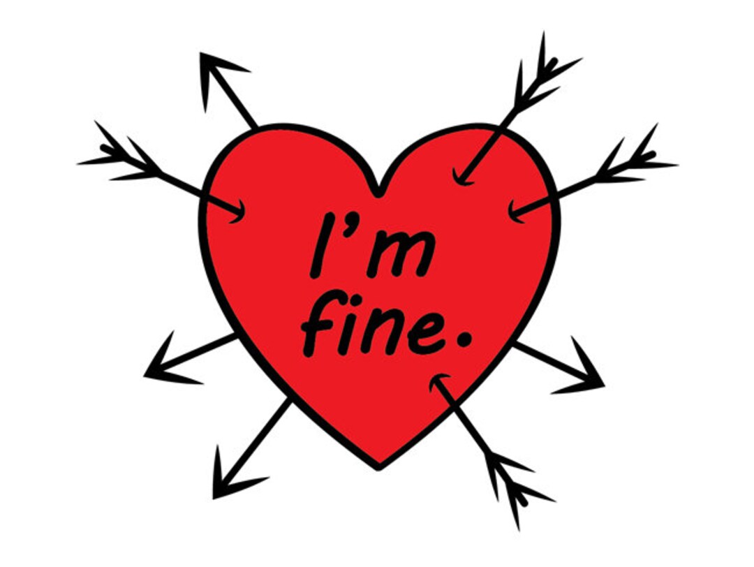 I'm Fine Red Heart With Multiple Arrows SVG PNG JPG - Digital Download ...