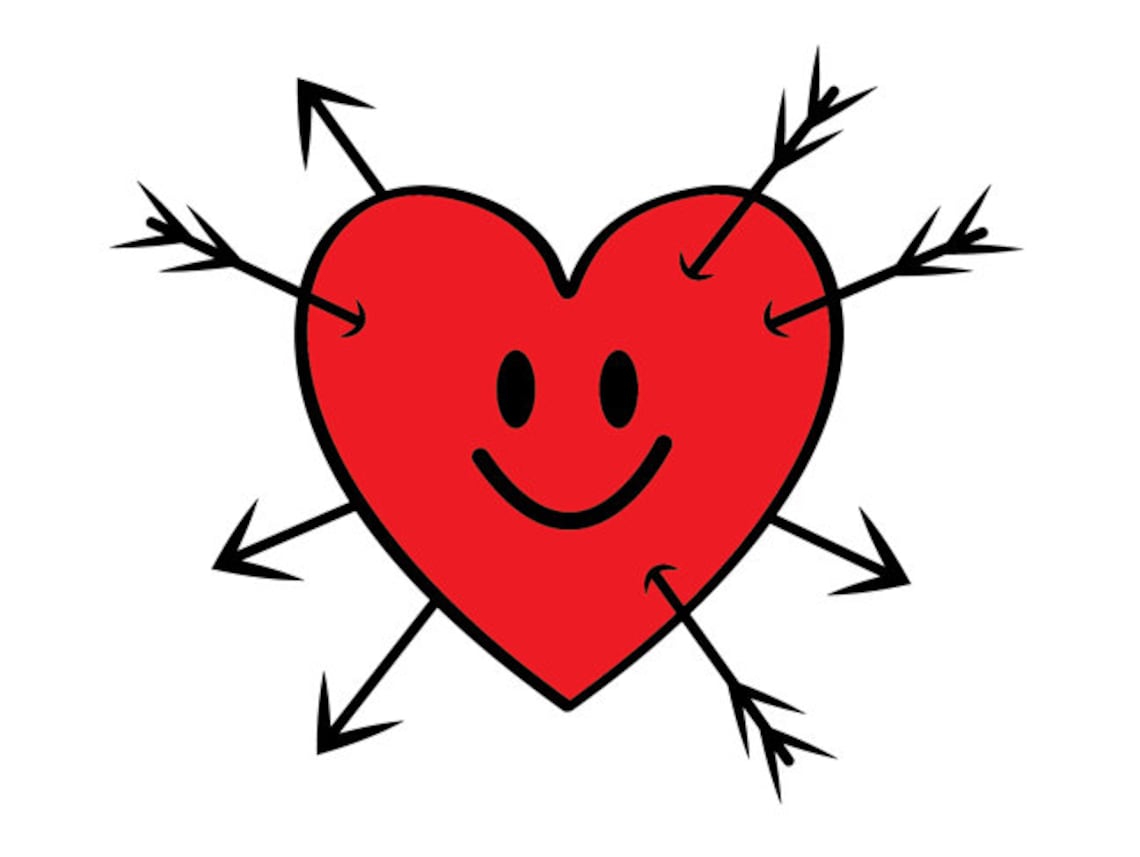 Smiley Heart With Multiple Arrows SVG PNG JPG - Digital Download - Etsy ...