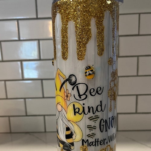 3D Bumble Bee Peekaboo Drip Glitter Tumbler - Etsy