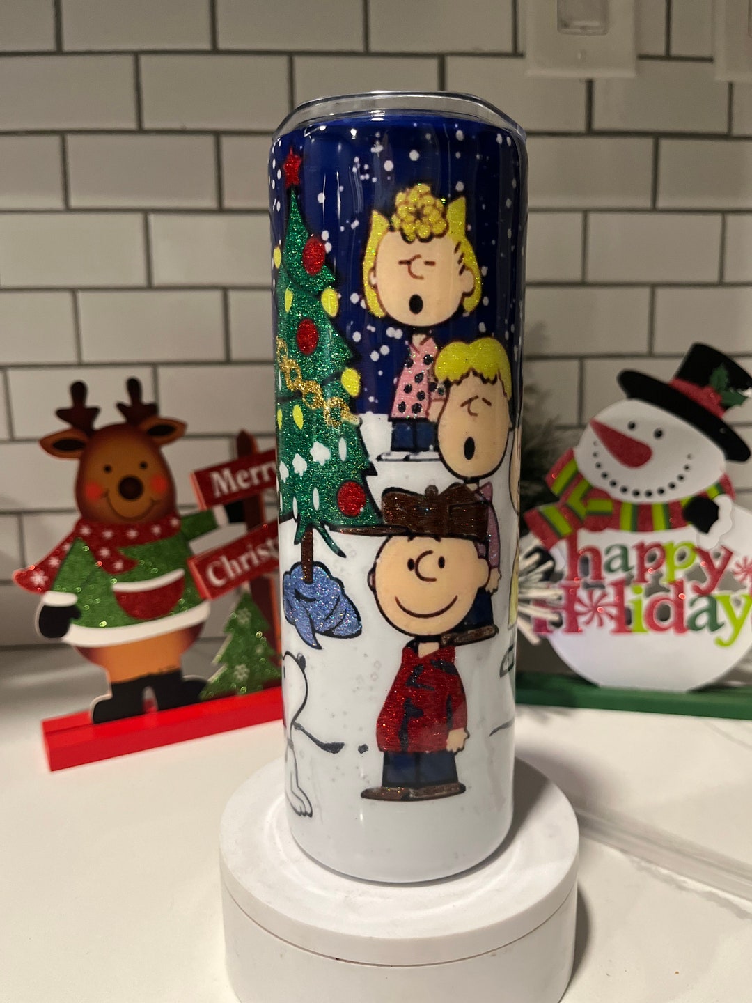 Glittered Charlie Brown Christmas Tumbler Cup - Etsy