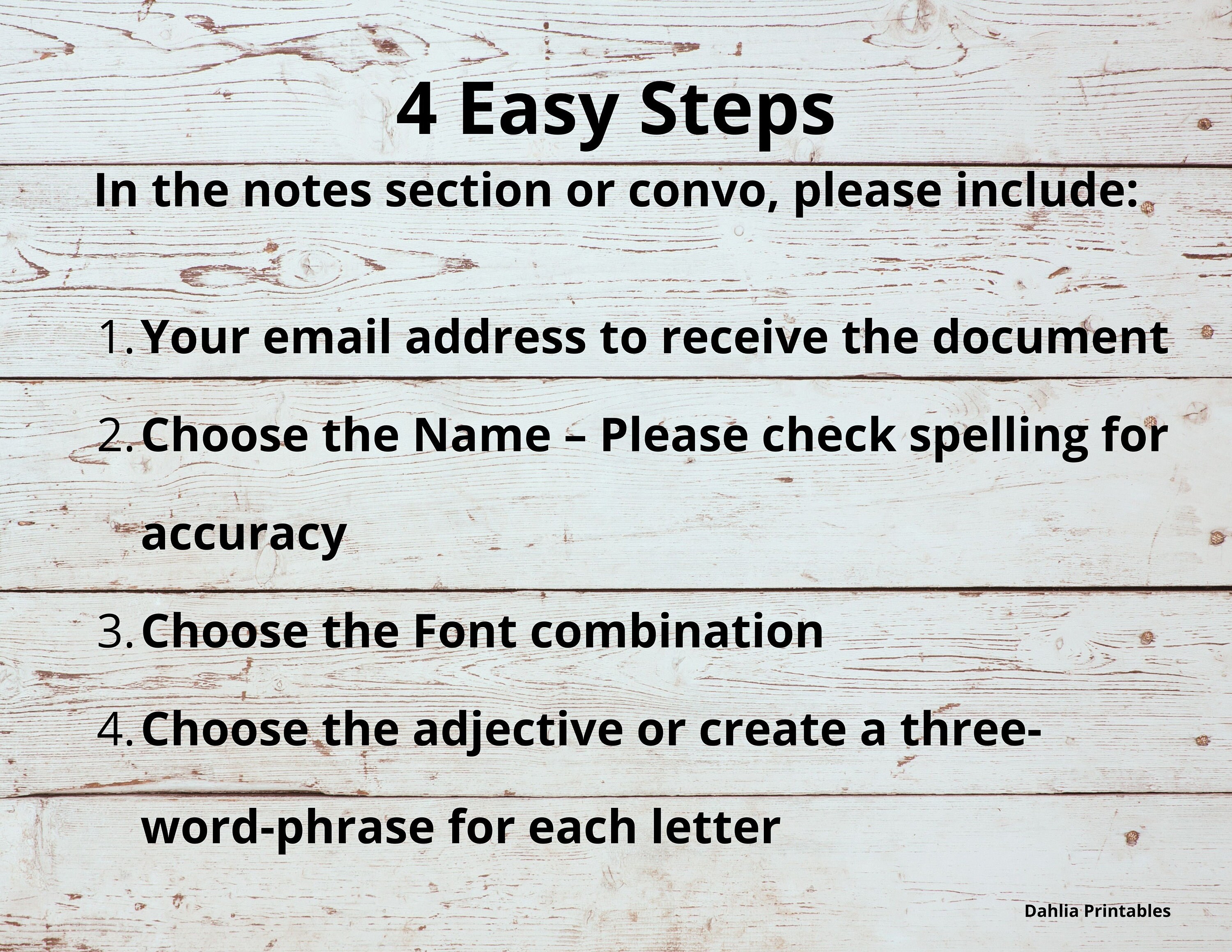 Wood Acrostic Personalized Name, Printable, Digital Download ...