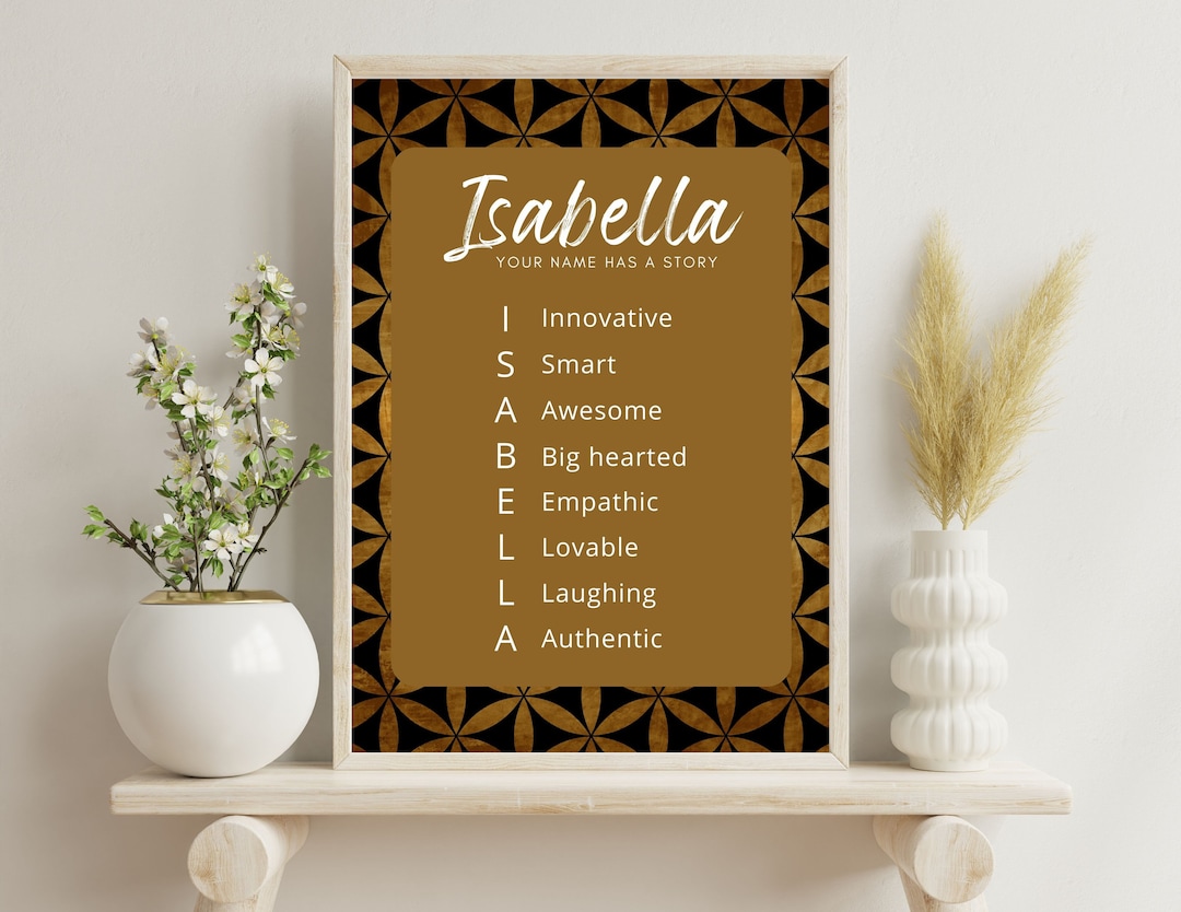 Gold Abstract Acrostic for Him or Her, Printable, Digital Download ...