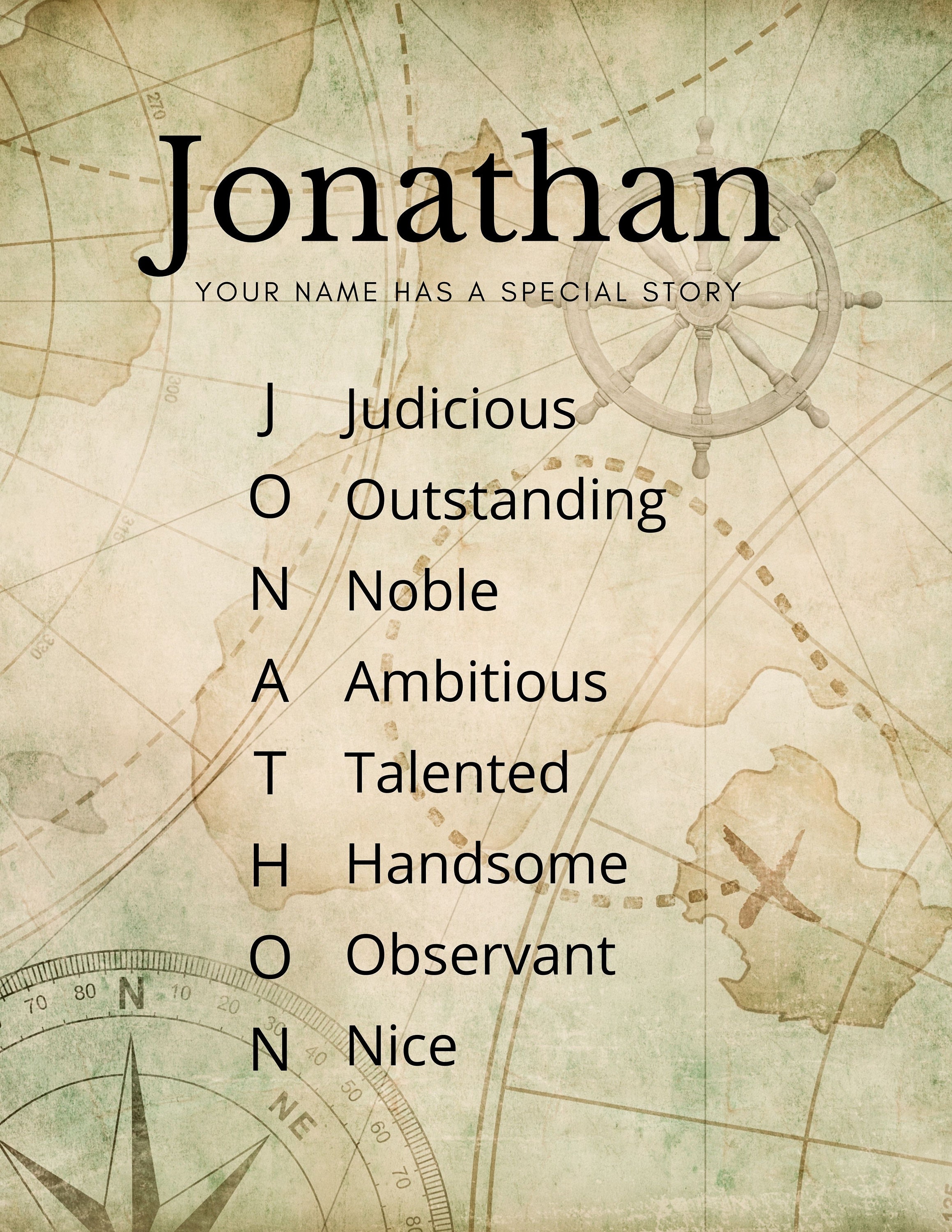 Map Acrostic Personalized Name, Printable, Digital Download ...