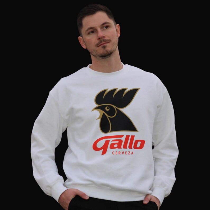 Gallo Beer-inspired Sweater: Guatemalan Cerveza Logo, Cotton-poly Blend ...