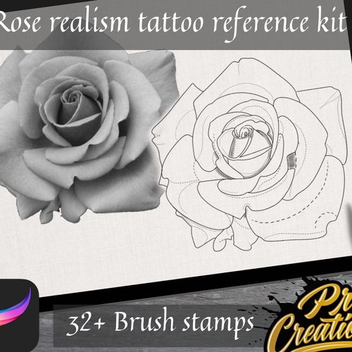 Rose Procreate Brush Set Unique Tattoo Stamp Brushes - Etsy