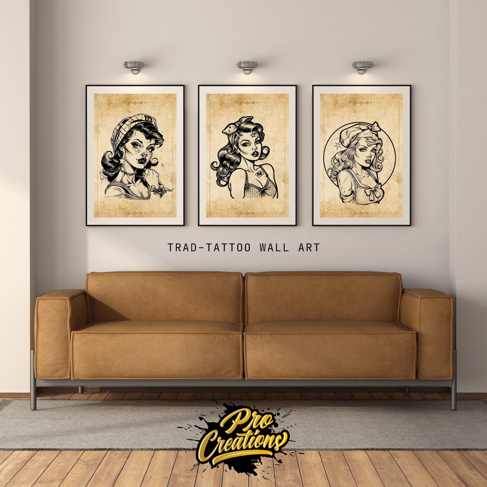 Pin-up Girl Tattoo Designs: Procreate Brush Stamps (digital Download ...