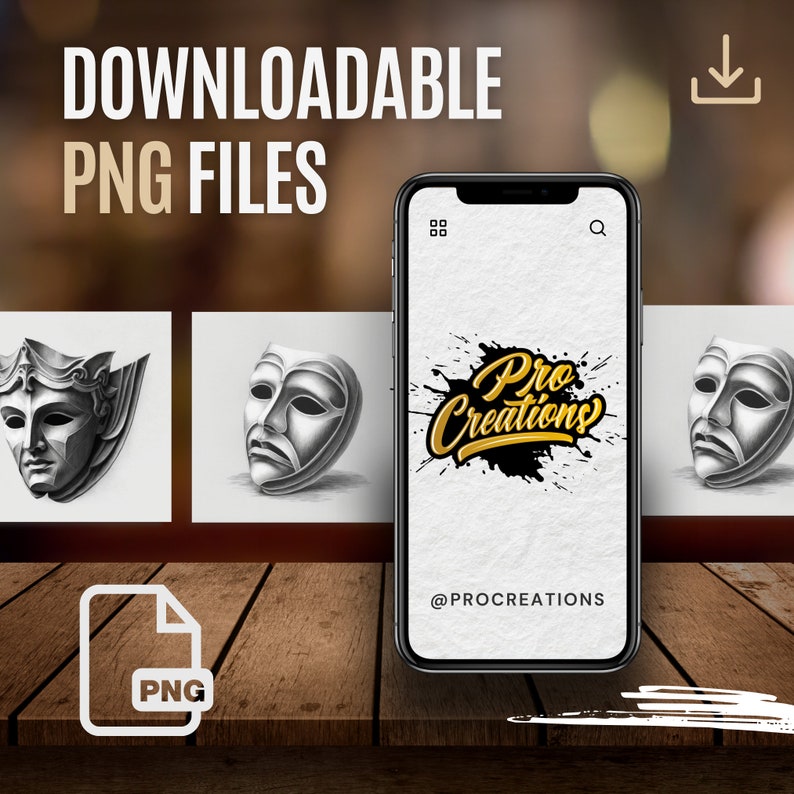 50 Theatre Mask Procreate Brush Stamps Tattoo Designs Digital Art ...