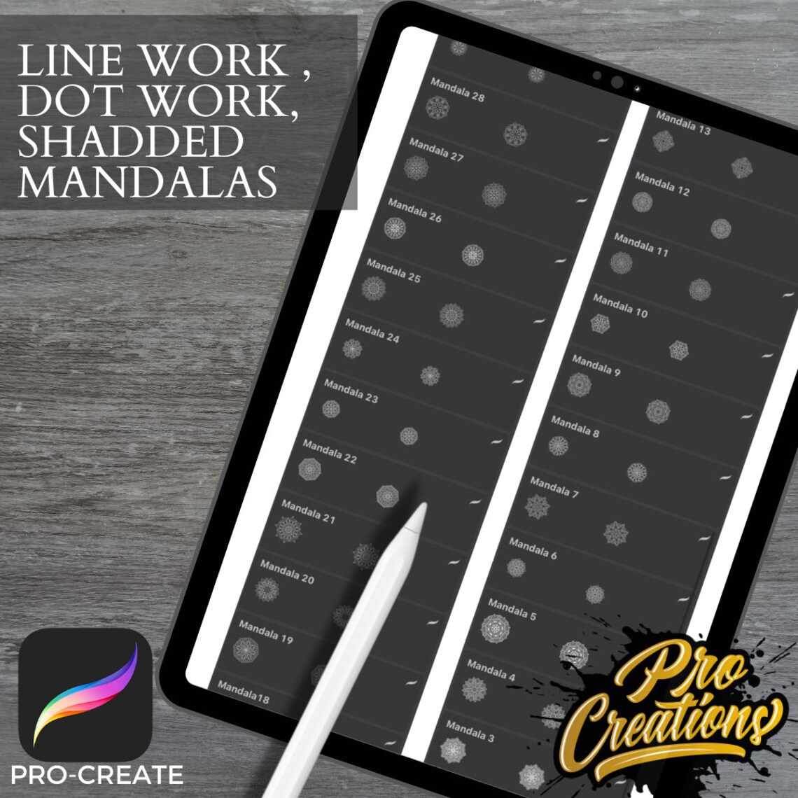 Mandala Procreate Brush Set Ornamental Tattoo Stamp | Etsy
